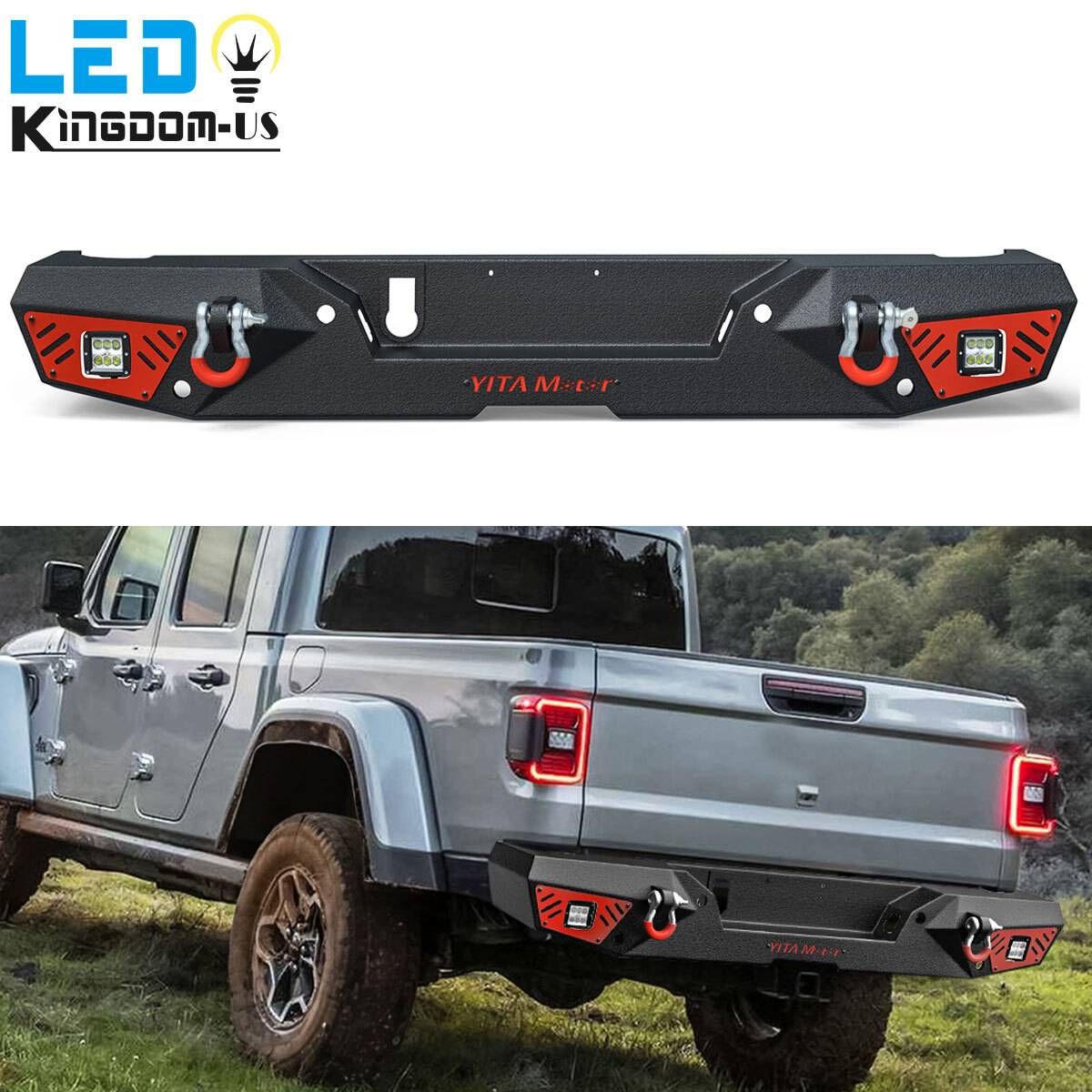 Gladiator Bumper Set Jeep Bumper Longsun Rear Bumper Compatible With ...