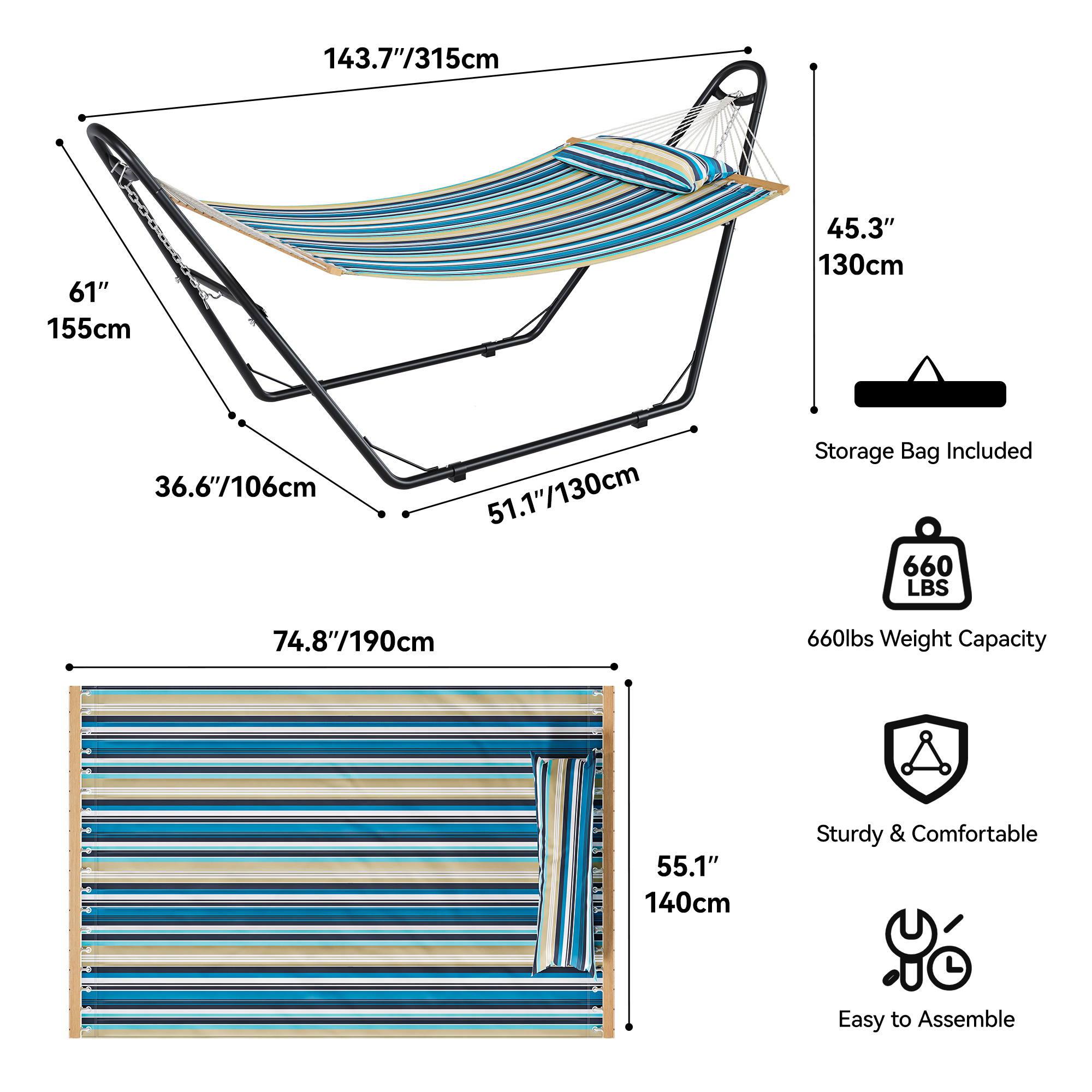 Hammock with Stand Included Hammock Heavy Duty Hammocks Waterproof ...