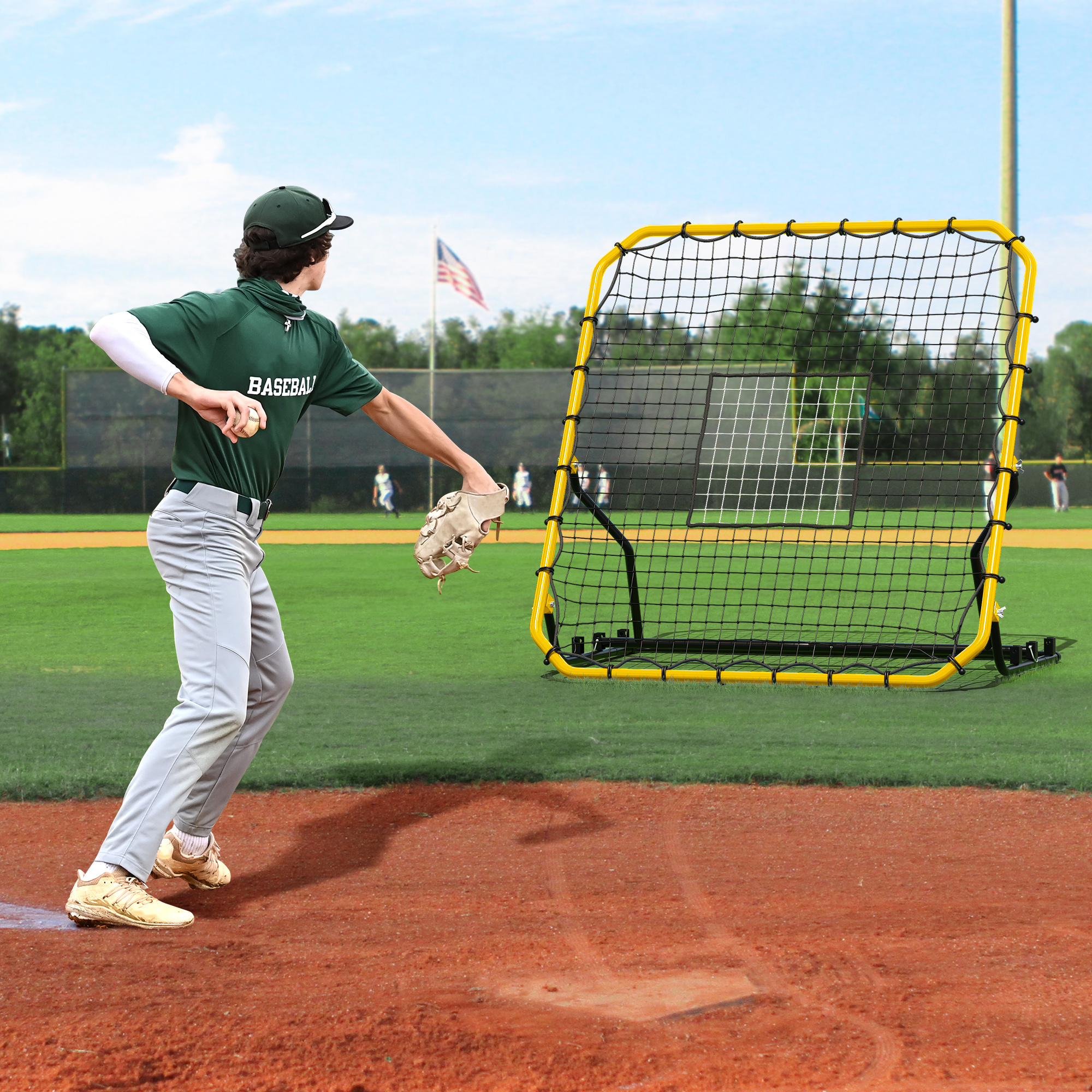 Volleyball Rebounder Net Baseball Rebounder Net, 4X4.5Ft Volleyball ...
